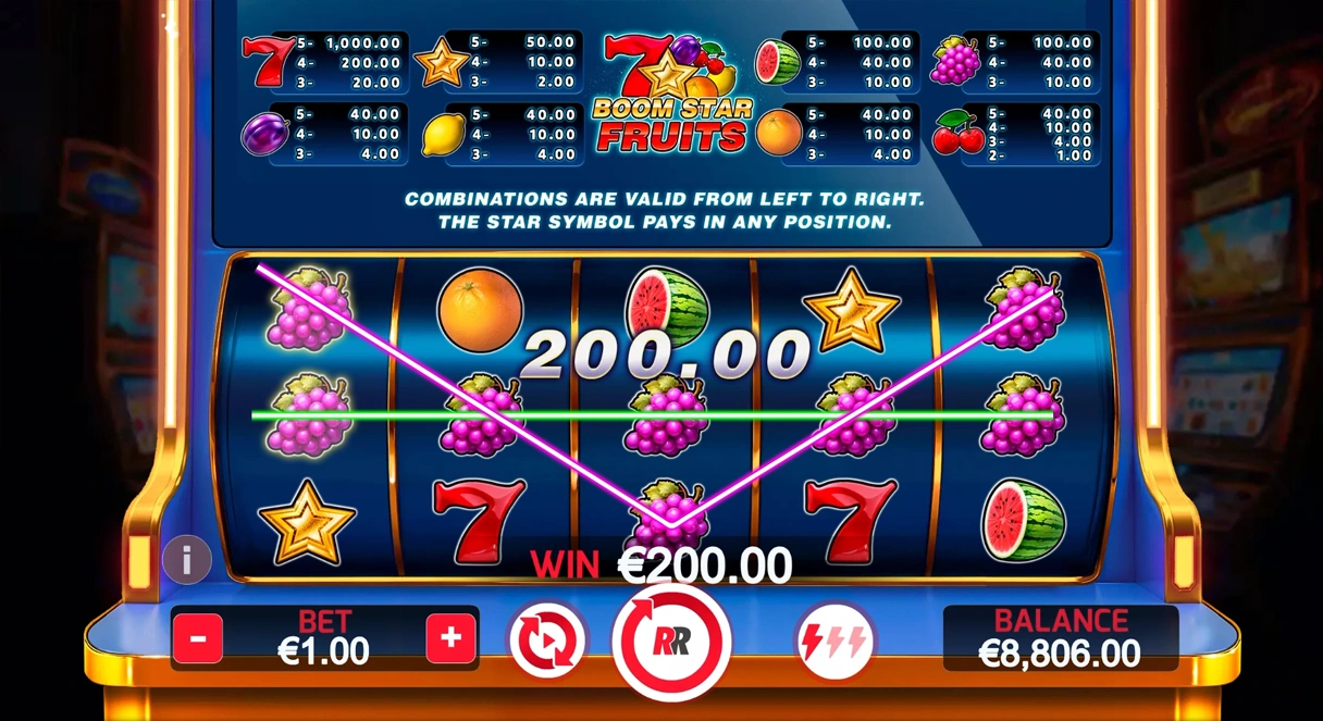 BOOM STAR FRUITS - RED RAKE GAMING > GAMES > SLOTS