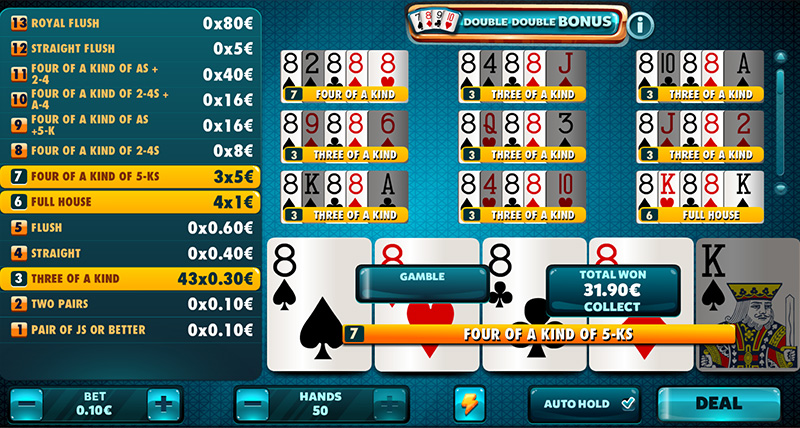 DOUBLE DOUBLE BONUS - RED RAKE GAMING > GAMES > VIDEO POKERS