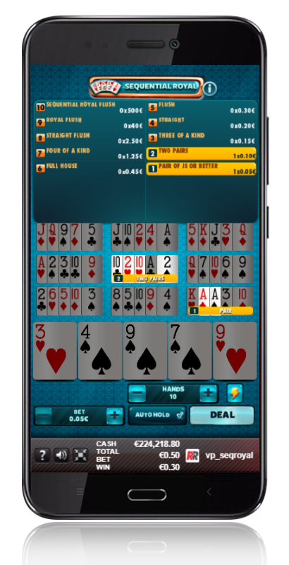 SEQUENTIAL ROYAL - RED RAKE GAMING > GAMES > VIDEO POKERS