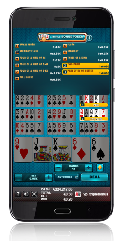 TRIPLE BONUS POKER - RED RAKE GAMING > GAMES > VIDEO POKERS
